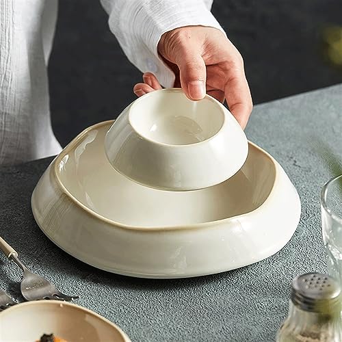 TEXBOOK Dessert Dishes Ceramic Plates Ceramic Serving Plate Home Pasta Plate Dessert Plate Snack Bowl Cake Bowl Salad Bowl Appetizer Plate Kitchenware Salad Plates (Size : 4inch)