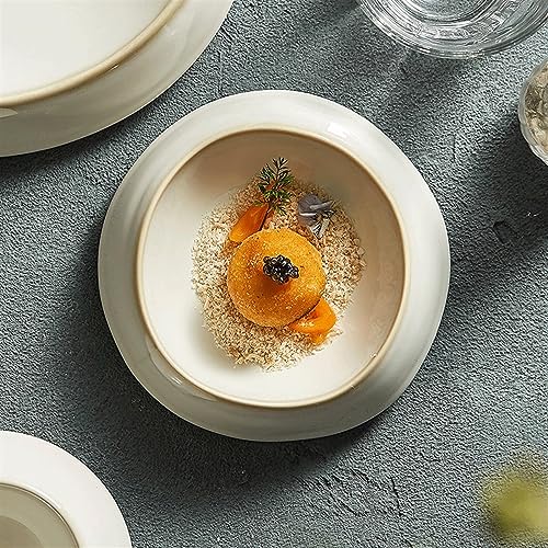 TEXBOOK Dessert Dishes Ceramic Plates Ceramic Serving Plate Home Pasta Plate Dessert Plate Snack Bowl Cake Bowl Salad Bowl Appetizer Plate Kitchenware Salad Plates (Size : 4inch)