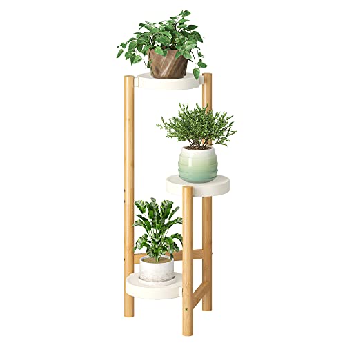FILWH Plant Stand Indoor Outdoor Plant Rack 3 Tier 3 Potted Flower Holder Ladder Plant Stands Table Plant Pot Stand For Multiple For Balcony Window Living Room Garden Patio (3 Tier)