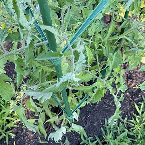 Garden Stakes 36 Inches Plastic Coated Hollow Steel Plant Stakes, Tomato Stakes, Pack of 25