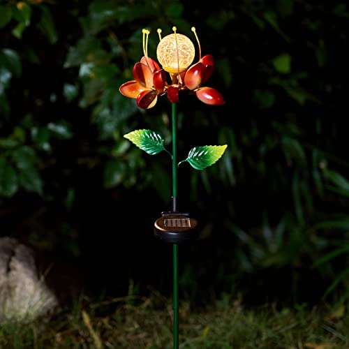 TSTGEE Outdoor Solar Garden Lights Solar Metal Flower Decorative Lights Solar Spinner Decorative Garden Stakes Waterproof for Patio,Yard,Lawn,Garden Decorations