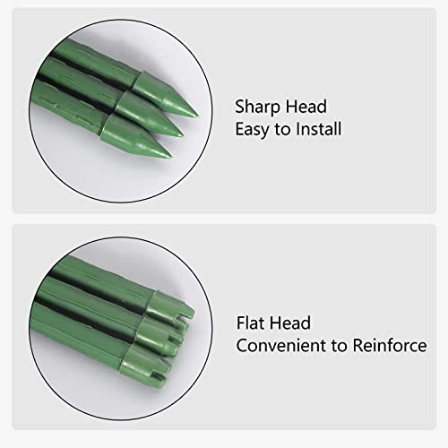 Garden Stakes 36 Inches Plastic Coated Hollow Steel Plant Stakes, Tomato Stakes, Pack of 25