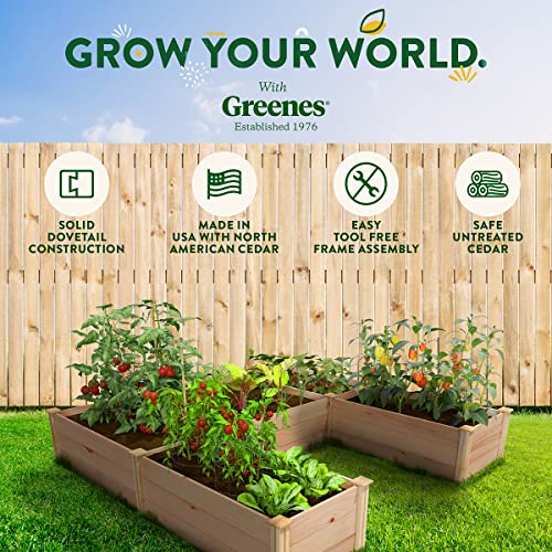 Greenes Fence Premium Cedar Raised Garden Bed, 8' x 8' x 16.5" U-Shaped Bed - Made in USA with North American Cedar