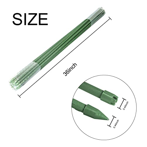 Garden Stakes 36 Inches Plastic Coated Hollow Steel Plant Stakes, Tomato Stakes, Pack of 25