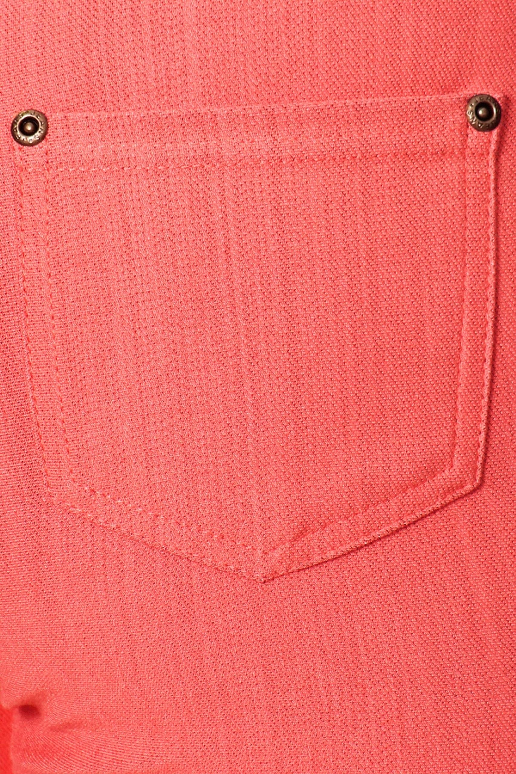 Leggings Depot Women's Cotton Blend Stretch Pull-on Jeggings Casual Pants with Pockets (Coral, Medium)