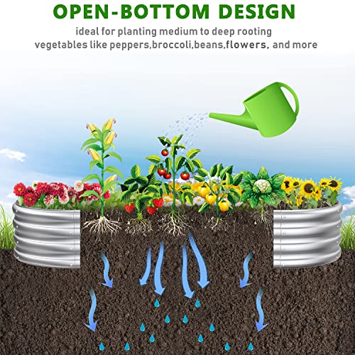 Mostmahes 6x2.3x1ft Galvanized Raised Garden Bed for Flowers, Outdoor Raised Planter Box, Backyard Metal Raised Garden Bed for Plant