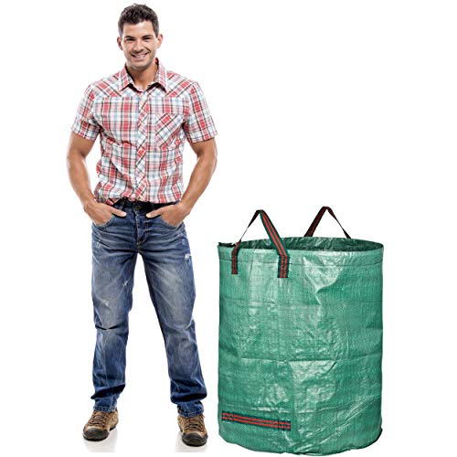 GardenMate 3-Pack 80 Gallons Professional Reusable Garden Waste Bags (H33, D26 inches) - Yard Waste Bags with Double Bottom