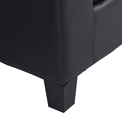 Livavege Oversized Sofa Large Couhes, L-Shape Faux Leather Sectional Couch with A Saucer, Chaise and Storage Ottoman for Office Living Room Furniture Sets, Black
