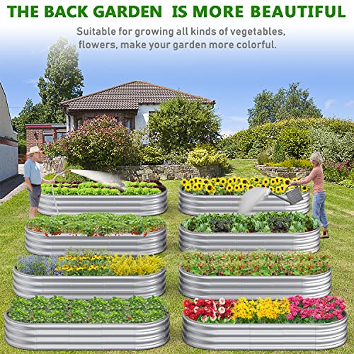 Mostmahes 6x2.3x1ft Galvanized Raised Garden Bed for Flowers, Outdoor Raised Planter Box, Backyard Metal Raised Garden Bed for Plant
