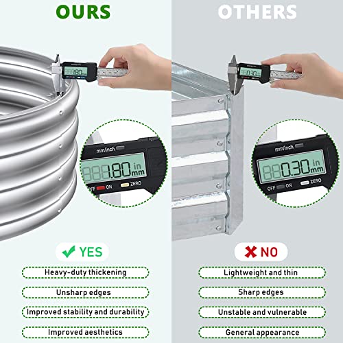 Mostmahes 6x2.3x1ft Galvanized Raised Garden Bed for Flowers, Outdoor Raised Planter Box, Backyard Metal Raised Garden Bed for Plant