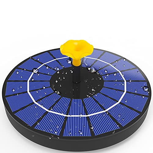 Viajero 2022 4W Solar Fountain with 3000mAh Battery, Latest Upgraded Fix Floating Waterlevel Switch Solar Powered Water Pump for Bird Bath Birdbaths Garden Backyard Pond Pool Outdoor