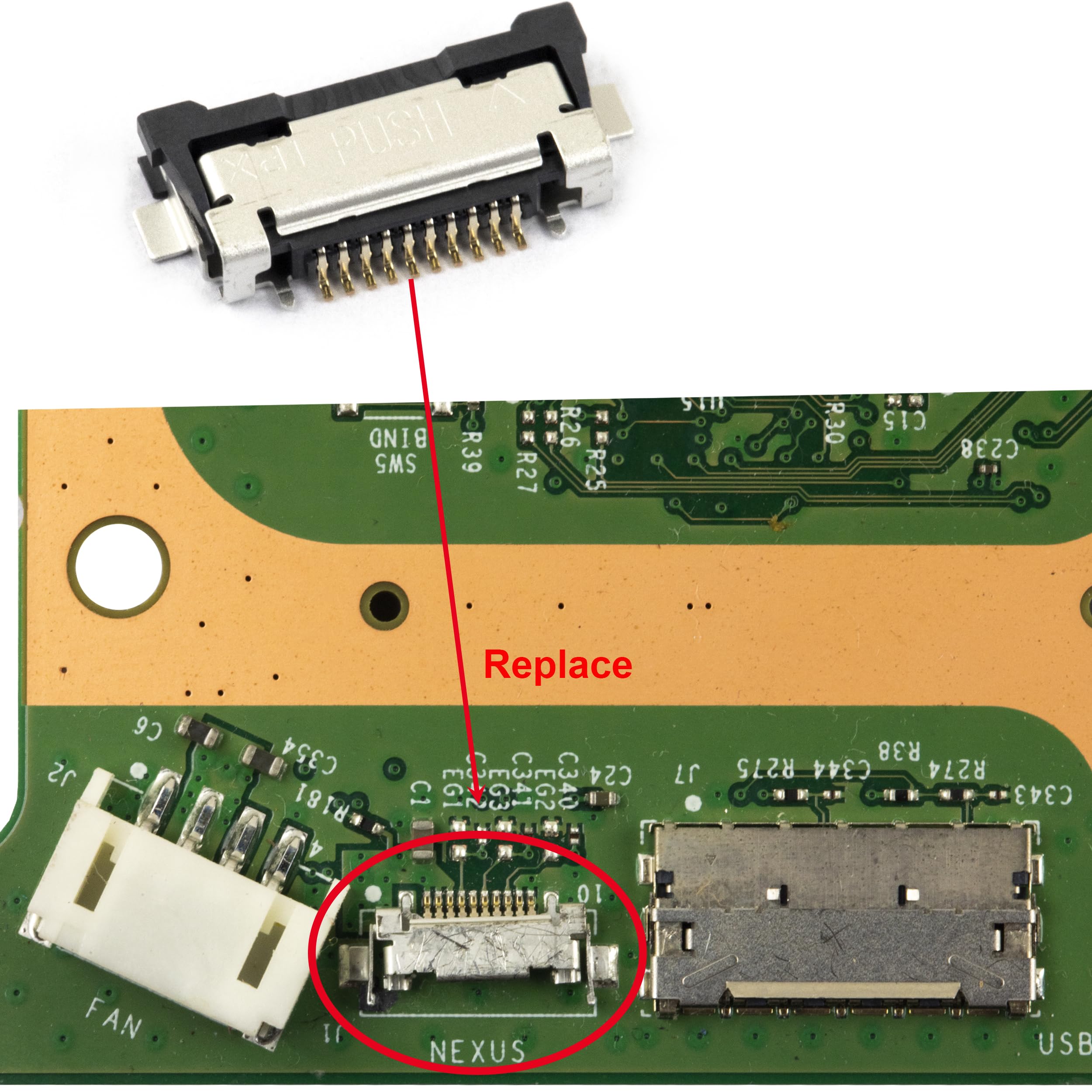 yddmyo 2pcs Power Eject Button 10 Pins for Xbox Series X Flex Cable Connector Nexus FPC Repair Part for XSX