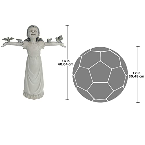 Design Toscano NG34012 Basking in God's Glory Little Girl Outdoor Garden Statue, Medium, Two Tone Stone
