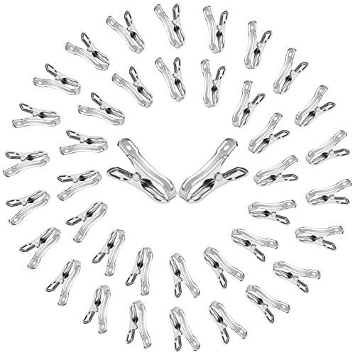 40 PCS Garden Clips, Boyistar Grip Strong Heavy Duty Greenhouse Clamps Clips Made of Stainless Steel for Plant Cover or Shade Cloth on Garden Hoops or Greenhouse Frame
