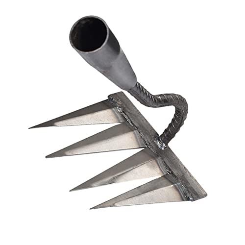 Geraffely Dethatcher Rake - Metal Hand Rakes for Gardening, Weeding,Garden Yard Lawn Heavy Duty Carbon Steel Rake, Cultivator Garden Tool Dethatcher Rake