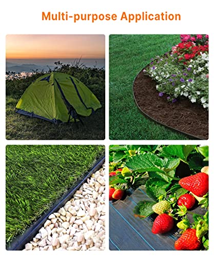 Meboyz 50 Pack of 8-inch Plastic Landscape Edging Spikes are Perfect for anchoring Weed barriers, Paver Edging, Artificial Turf, Grass Pathways, and More.