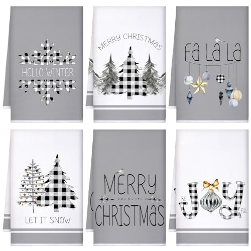 Geyoga 6 Pcs Jesus Kitchen Towels Decor 16 x 24 Inch Absorbent Dish Towels Hand Tea Towels for Holiday Housewarming Gift Favor(Fresh,Classic)