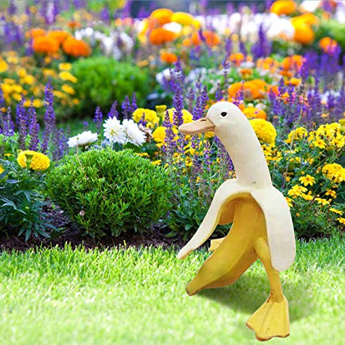 Banana Duck Sculpture, Whimsical Banana Duck Yard Art, Creative Banana Duck Art Statue Garden Yard Outdoor Decor (1 pc) 1