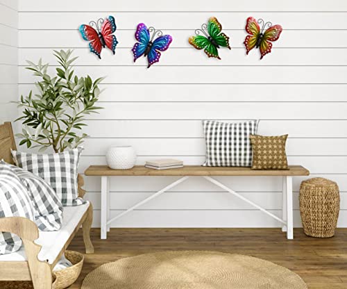 ShabbyDecor Metal Butterfly Wall Decoration Butterfly Outdoor Garden Decor Set of 4