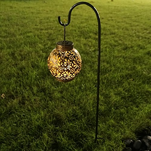 EXCMARK 2 Pack Shepherd Hook 31 inch 1/2 inch Thick Use at Weddings, Hanging Solar Lights, Lanterns, Bird Feeders, Metal Hanger Hook (Black, 31 inch)