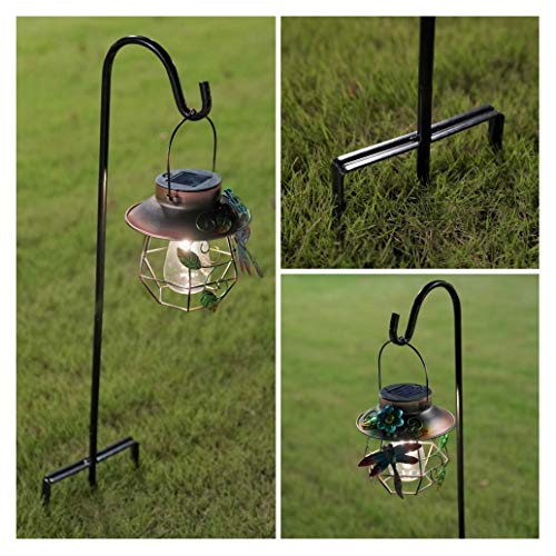 EXCMARK 2 Pack Shepherd Hook 31 inch 1/2 inch Thick Use at Weddings, Hanging Solar Lights, Lanterns, Bird Feeders, Metal Hanger Hook (Black, 31 inch)