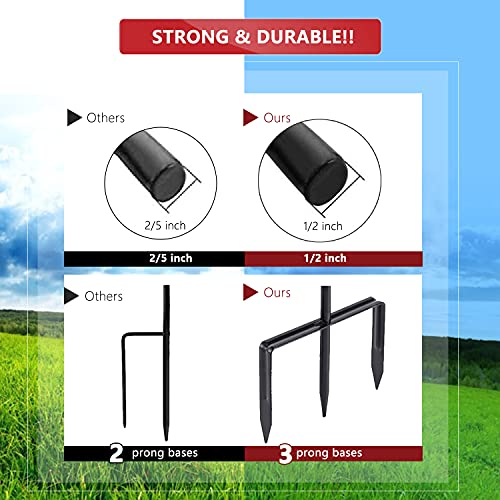 EXCMARK 2 Pack Shepherd Hook 31 inch 1/2 inch Thick Use at Weddings, Hanging Solar Lights, Lanterns, Bird Feeders, Metal Hanger Hook (Black, 31 inch)