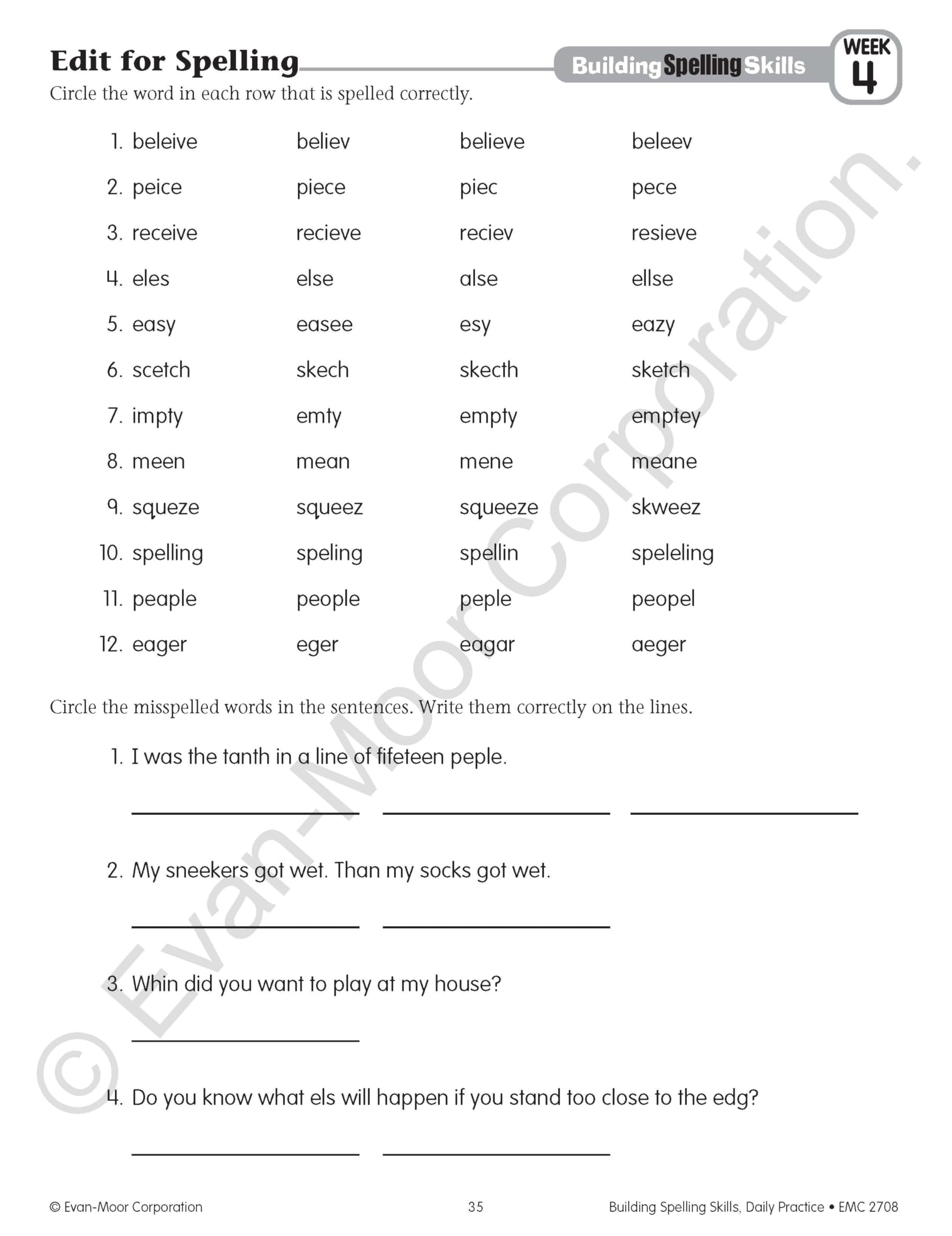 Evan-Moor Building Spelling Skills, Grade 4 - Homeschooling & Classroom Resource Workbook, Reproducible Worksheets, Teaching Edition, Spelling Strategies, Reading and Writing Skills