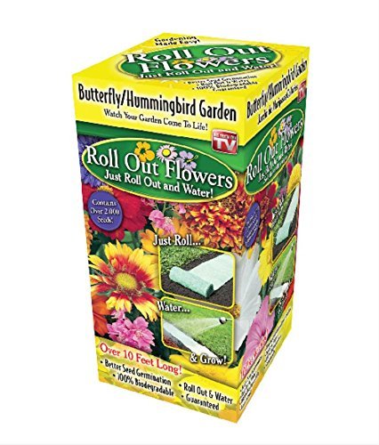 Garden Innovations HB1000 10-Inch by 10-Foot Roll Out Flowers, Butterfly Hummingbird Garden