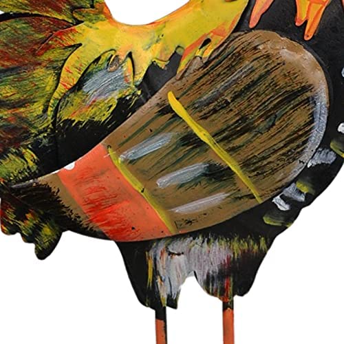 Westcharm 48 in. Crowing Metal Rooster Weathervane | Wind Wheel Decorative Garden Stake with Rooster Ornament | Chicken Garden Weather Vane