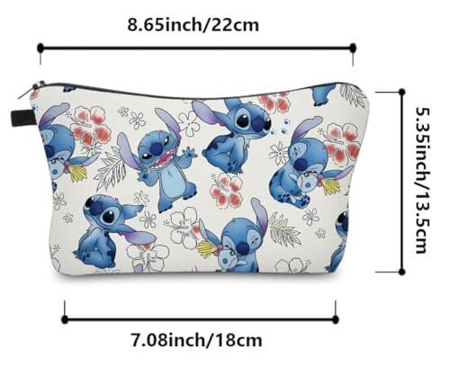 MRSP Cosmetic Bag Makeup bags for women,Small makeup pouch Travel bags for toiletries waterproof (Stitch 02)