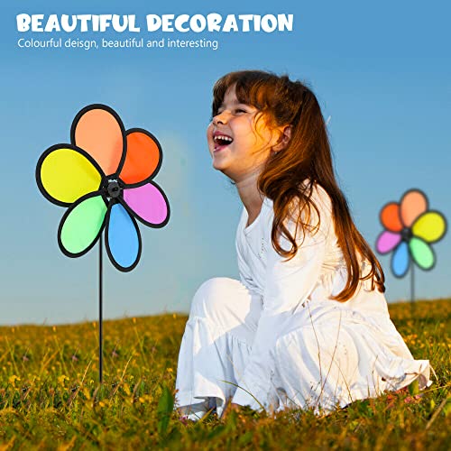 timecity 9.4 inch Wind Spinners Flower Spinners Colorful Wind Spinners for Lawn Pinwheels Windmill Party Pinwheel Wind Spinner Yard and Garden ,4pcs
