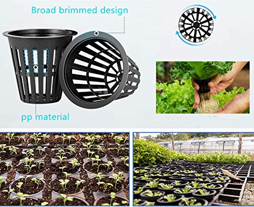 IPXEAD 100PCS 2 Inch Garden Slotted Mesh Net Cups, Round Heavy Duty Net Cups Pots for, Hydroponics Slotted Mesh…