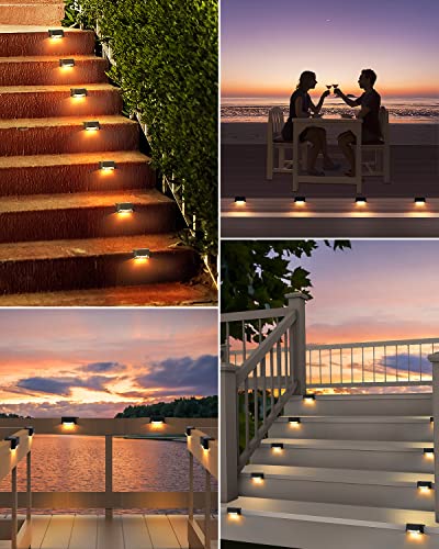 KIALUSH Deck Lights Solar Powered, 20 Pack Solar Deck Lights Outdoor Waterproof Led, Step Lights Solar Powered Used Outside, Solar Lights for Deck, Stairs, Patio Fence, Garden, Tiny Led Step Lights