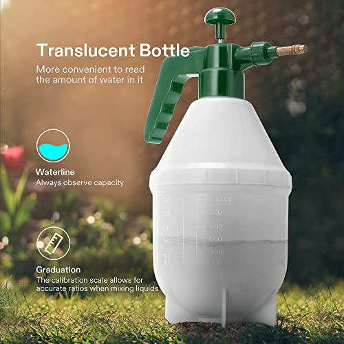 VIVOSUN 0.2 Gallon Handheld Garden Pump Sprayer, 27 oz Gallon Lawn & Garden Pressure Water Spray Bottle with Adjustable Brass Nozzle, for Plants and Other Cleaning Solutions (0.8L Green)