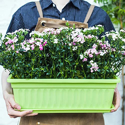 PURPLE STAR 1N 4 Packs 17 Inch Rectangular Window Flower Box Planter with Tray for Balcony,Windowsill,Garden