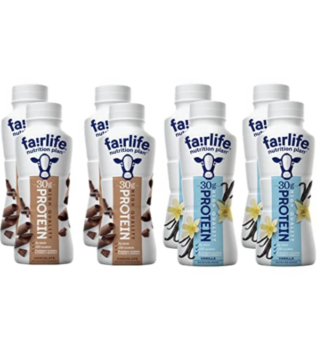 Fairlife Nutrition Plan High Protein Shake Variety Pack Sampler - Chocolate & Vanilla - 11.5 Fl Oz (8 Pack) Bonus Philcon6 pen