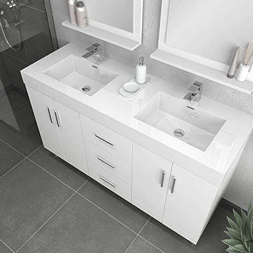 Alya Bath Ripley Bathroom Vanity, 60", White