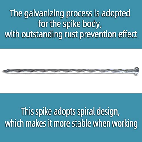 EISENSP 10-inch Spiral Metal Landscape Edging Stakes - Galvanized and Rustproof - 30pcs Round Anchoring Staples for Paver Edging, Artificial Turf, Garden Landscape and More, Bright Spike Timber Nail