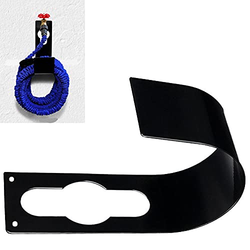 Ebliiny Garden Hose Hanger Wall Mount Heavy Duty Hose Holder Hook for 150ft 100ft 75ft 50ft Expandable Hose (Large, Black)