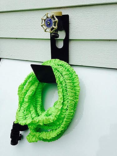Ebliiny Garden Hose Hanger Wall Mount Heavy Duty Hose Holder Hook for 150ft 100ft 75ft 50ft Expandable Hose (Large, Black)
