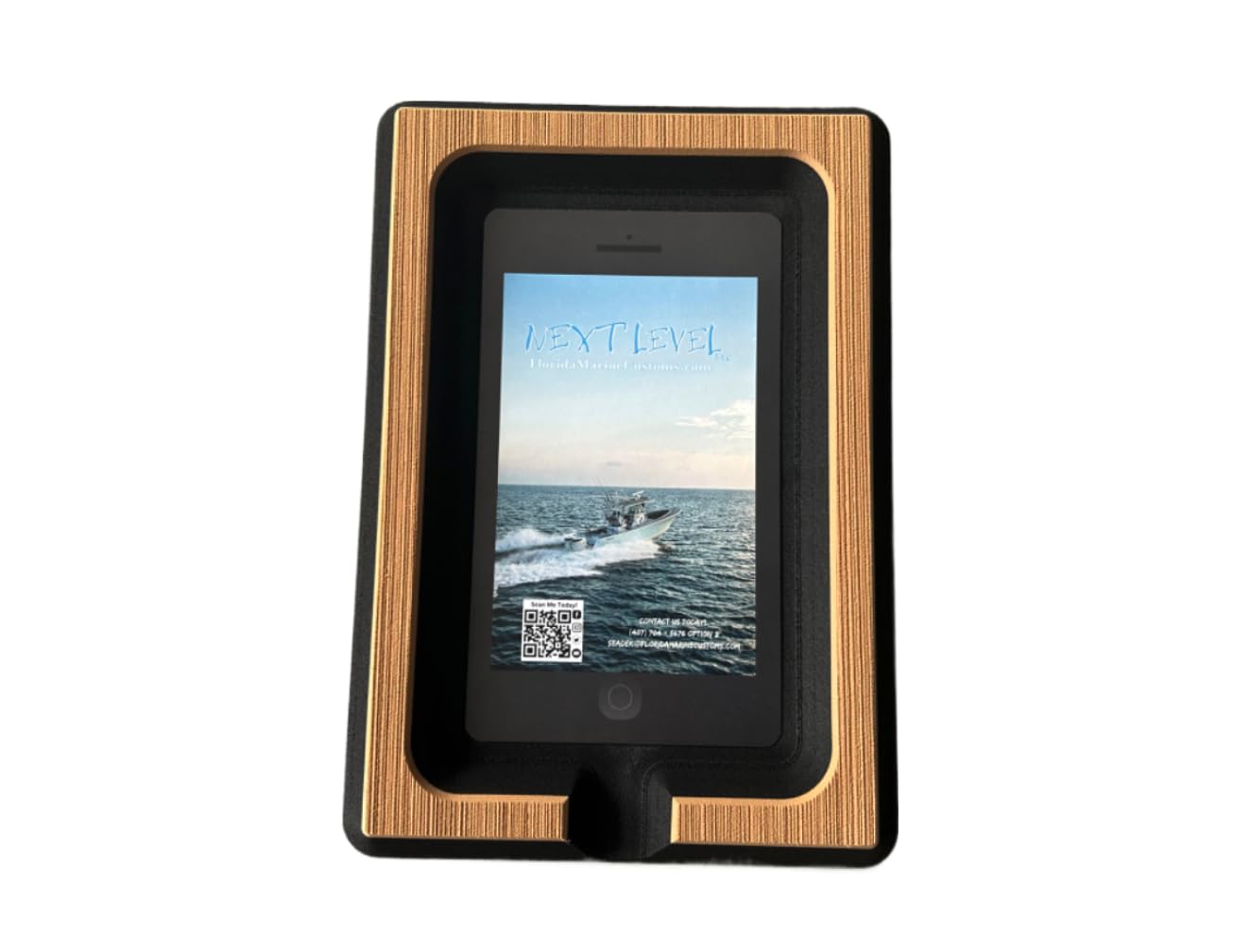 Next Level Inc | 20mm Foam Cell Phone Holder for Boats | SeaDek | Cell Phone Boat Dash Accessory | Perfect for Fishing Boat Center Consoles | Adhesive Backing Boat Accessories | Mocha/Black