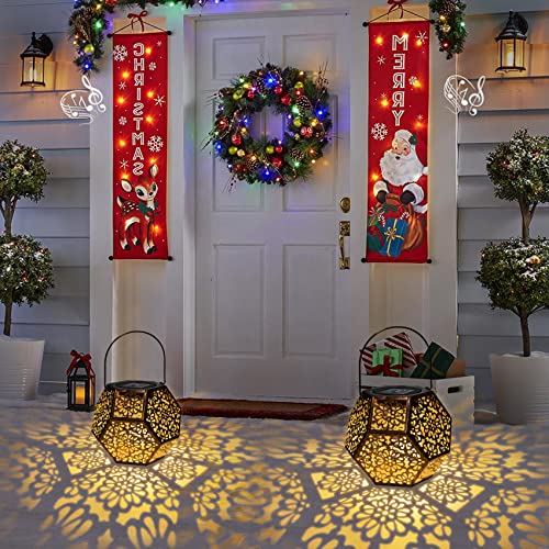 Solar Lantern Hanging Garden Outdoor Lights Metal Waterproof LED Table Lamp