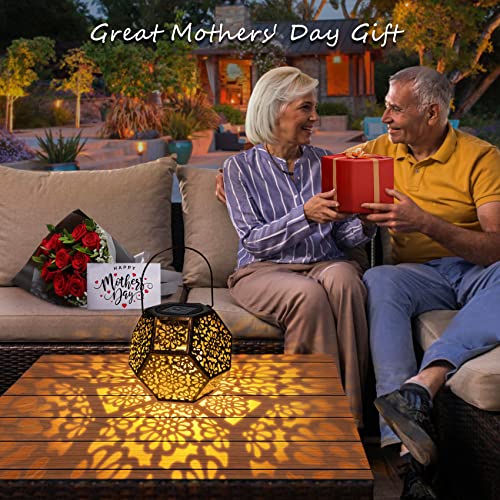 Solar Lantern Hanging Garden Outdoor Lights Metal Waterproof LED Table Lamp