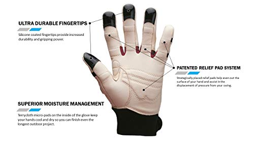 Women's ReliefGrip Gardening Premium Leather Gloves (Medium)