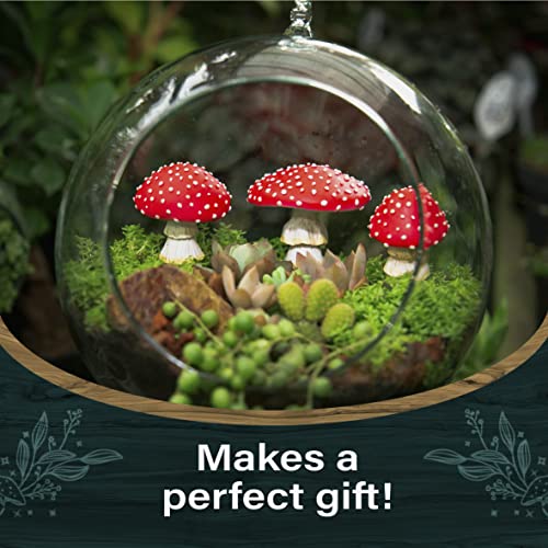 Tree Poetry Mushroom for Garden, Glow in The Dark Fairy Garden Decor Accessories, Micro Landscape, Mushroom Statue