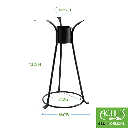 Achla Designs GBS-14 Trestle II Gazing Globe Ball Stand, 13 1/2-in H, Black