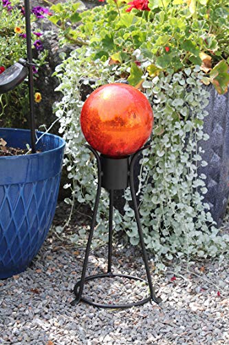 Achla Designs GBS-14 Trestle II Gazing Globe Ball Stand, 13 1/2-in H, Black