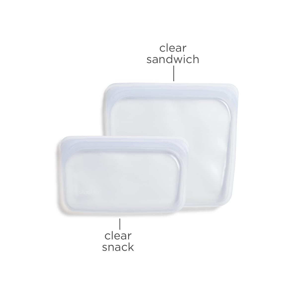 Stasher Premium Silicone Reusable Food Storage Bags, 2-Pack, Clear | Multi-Use Food Storage Bags, Lunch Bag, Travel Containers | BPA Free, Leak-free, Dishwasher-Safe, Eco-friendly