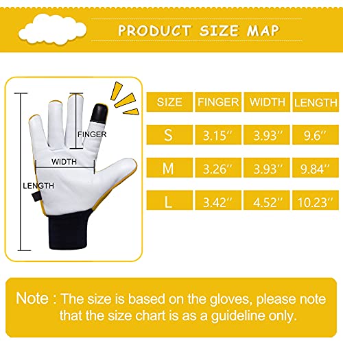 FEISHDEK Cactus Gloves Soft Deerskin Women Gardening Glove Thorn Proof for Cacti Handling (Medium - Short Sleeve, Yellow)