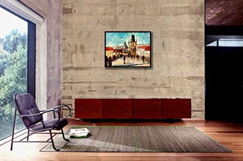 "Crossing Charles Bridge In Prague" - Limited Edition 10/100, Signed and Numbered Print on Canvas Hand Embellished by the Artist.